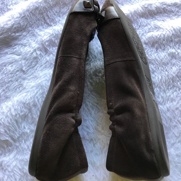 Gianni Bini | Shoes | Gianni Bini Brown Suede Flat Wmetal Trim | Poshmark